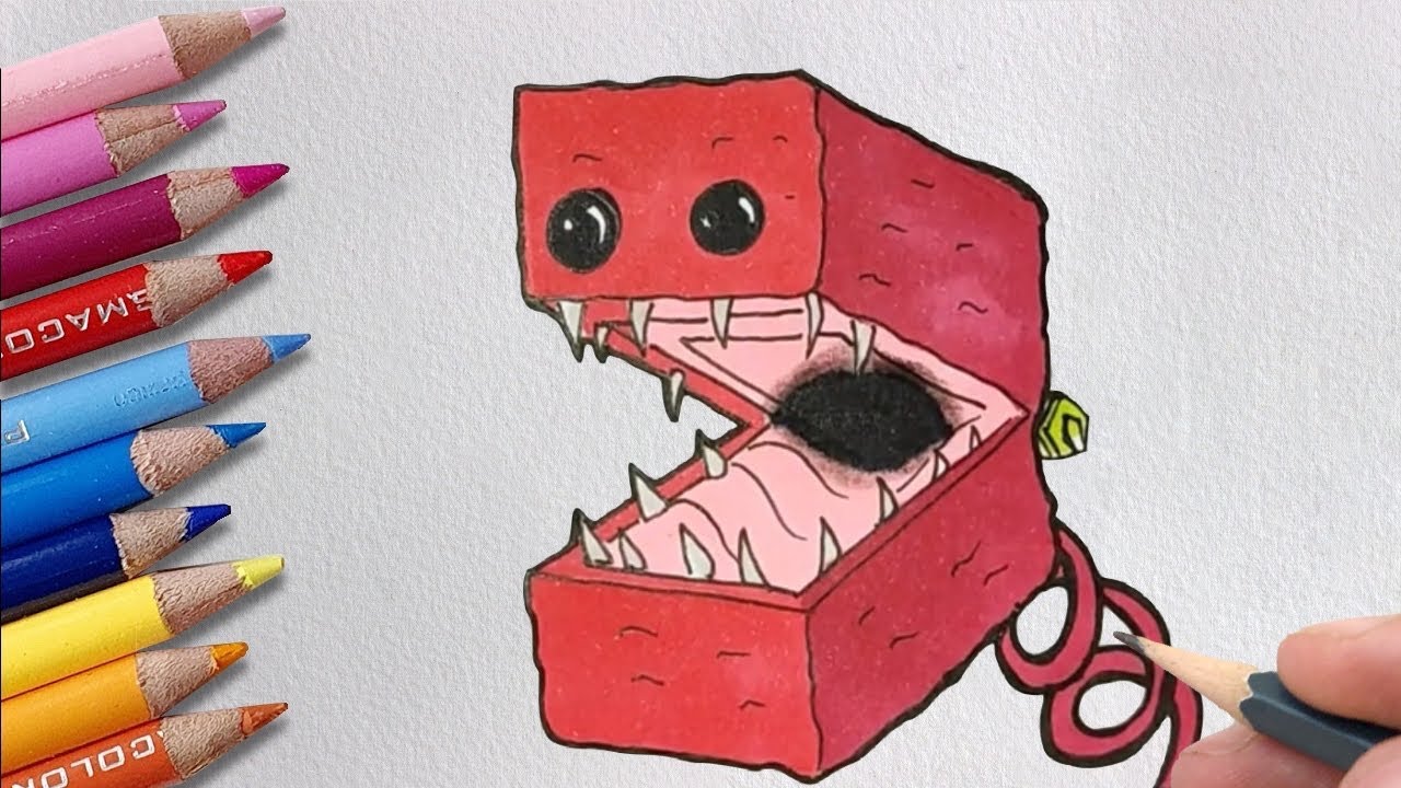 How to draw Boxy Boo in fnf style from Project Poppy Playtime - YouTube