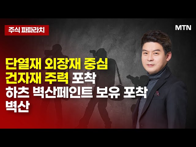 김민수의 주식파파라치 단열재 외장재 중심 건자재 주력 포착 하츠 벽산페인트 보유 포착 벽산 머니투데이방송 증시 증권
