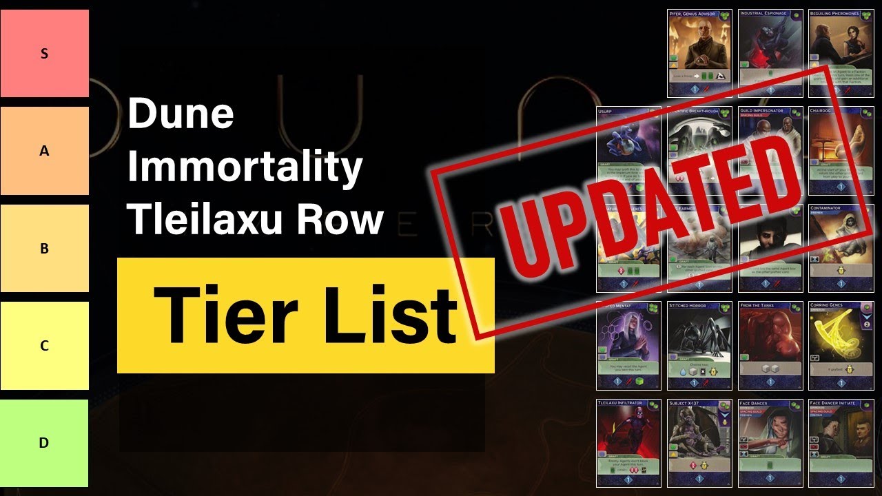 Dune Imperium: Immortality - Tleilaxu Row First Updated Tier List - YouTube