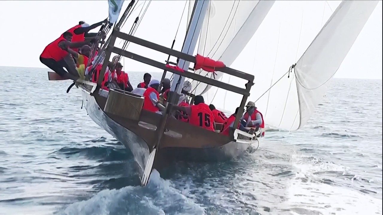 2017 60ft Dhow Race in Abu Dhabi, off Dalma Island - YouTube