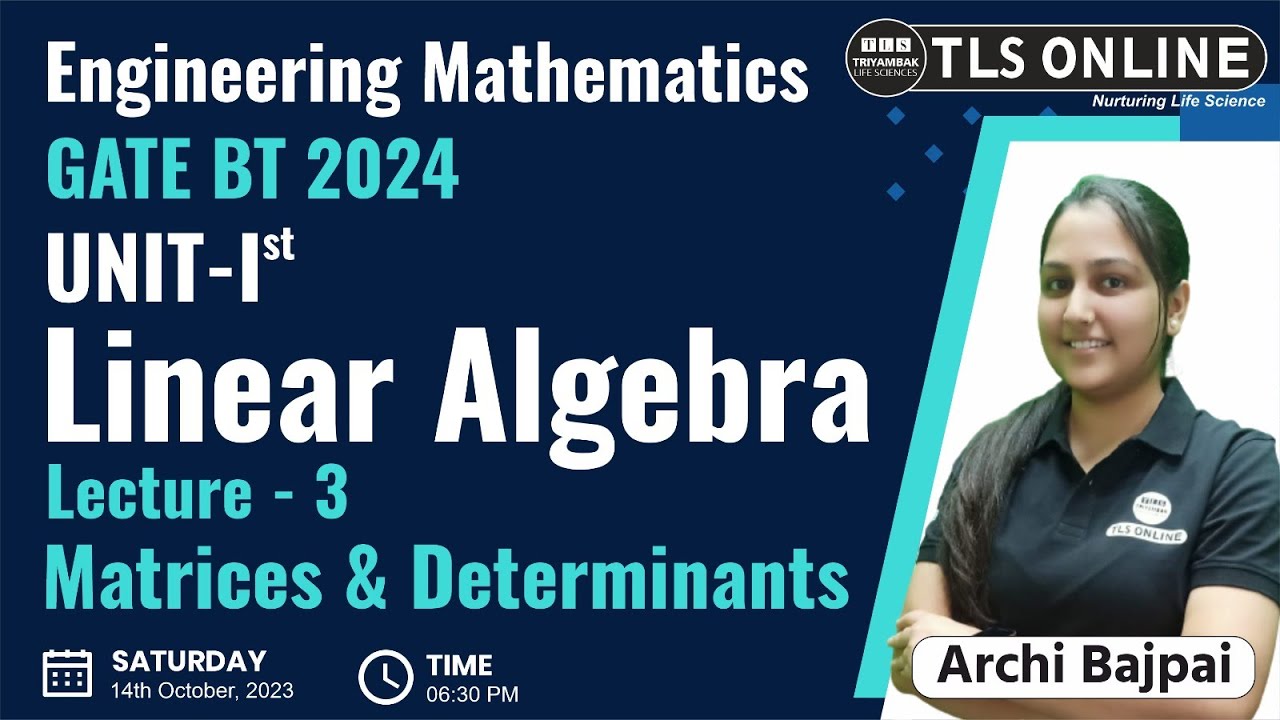 GATE 2024 | Linear Algebra | Matrices & Determinants | L -3rd | Archi ...