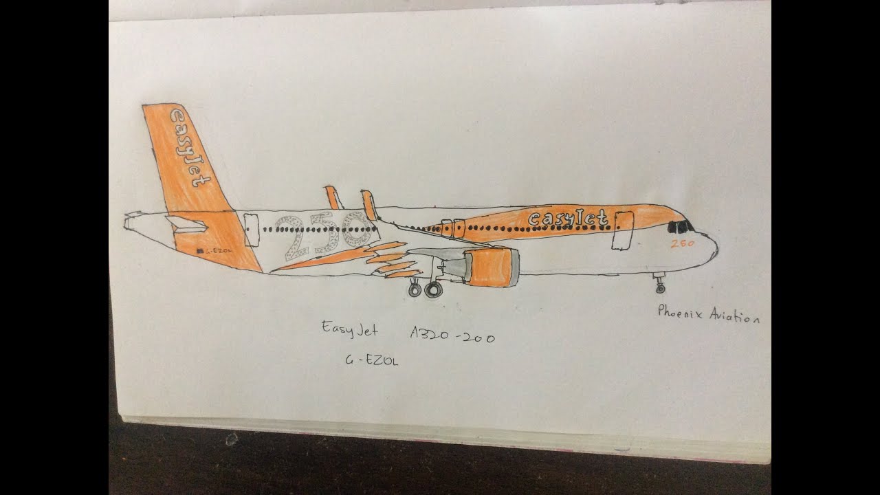 Drawing an EasyJet A320-200 | G-EZOL - YouTube