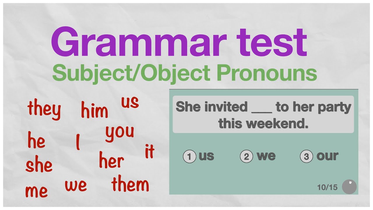 English Grammar for beginners | Grammar test | Subject Pronouns ...