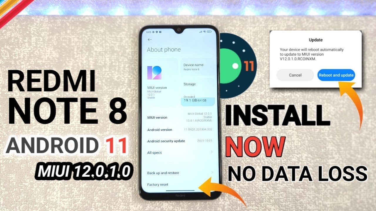 Redmi Note 8 Android 11 | How To Install MIUI 12.0.1.0 With Android 11 ...