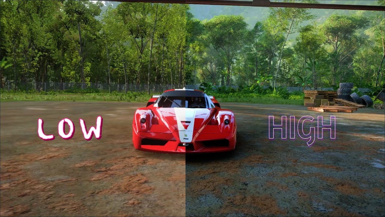 Low Graphics Vs High Graphics Forza Horizon 5 | FERRAI FXX - YouTube