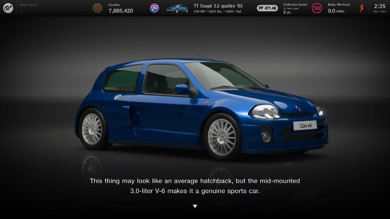 GT7: All About the 2000 Renault Clio V6 24V - YouTube