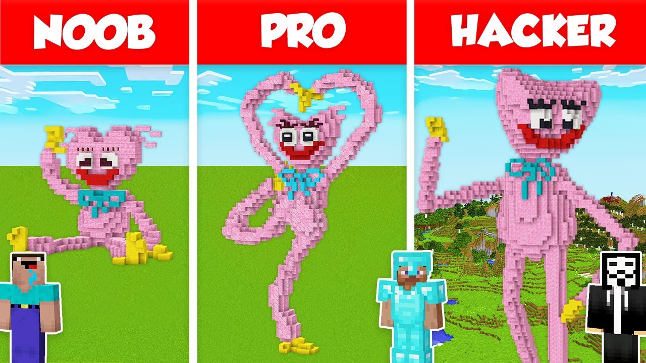 KISSY MISSY HUGGY WUGGY HOUSE BUILD CHALLENGE - NOOB vs PRO vs HACKER ...