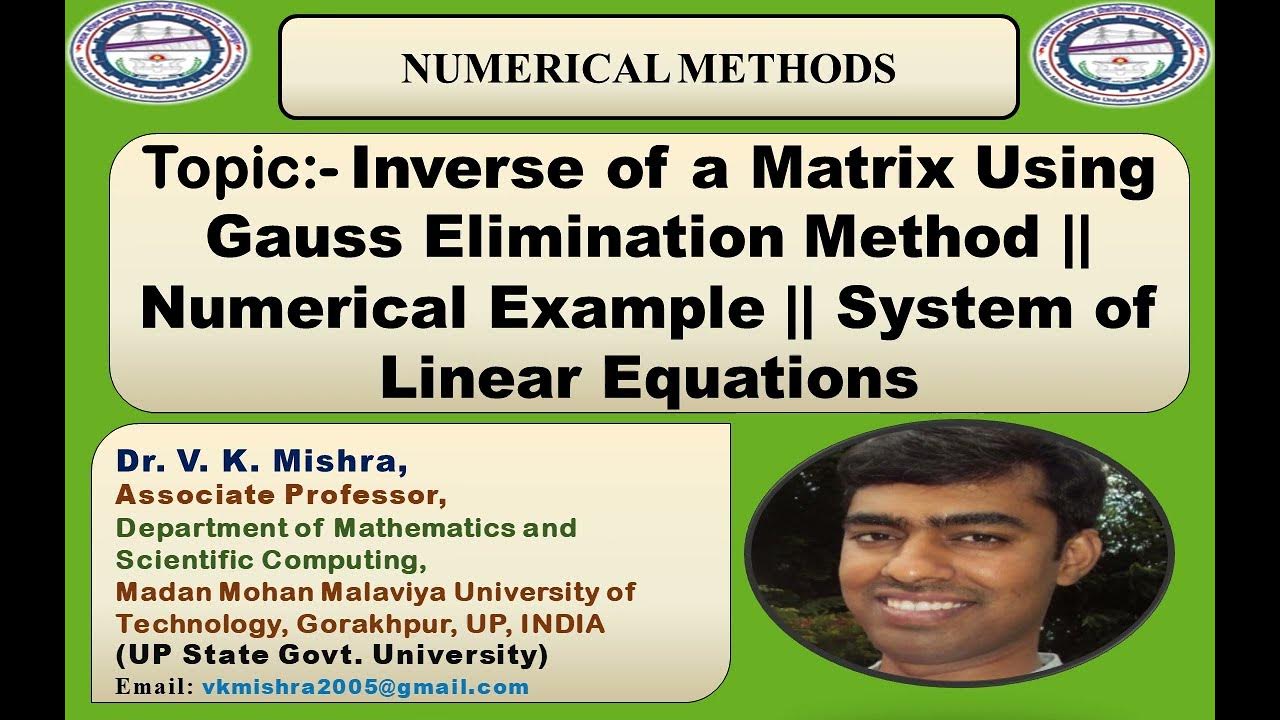 Inverse of a Matrix Using Gauss Elimination Method || Numerical Example|| System of Linear ...