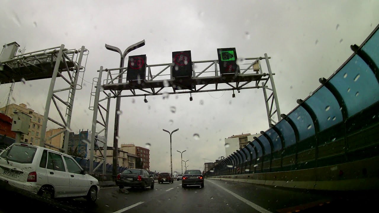 Driving in Tehran Highways Niayesh Tunnel and Sadr Highway February ...
