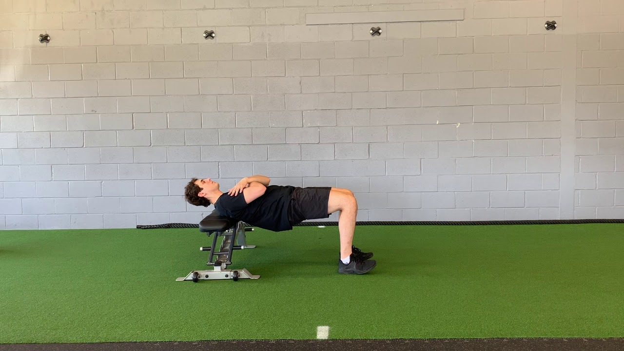 Back Elevated Glute Bridge - YouTube