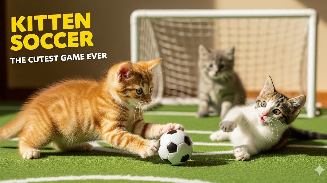 "Kitten Soccer: The Cutest Game Ever"//#cat Playtime Fun: My Kittens vs ...