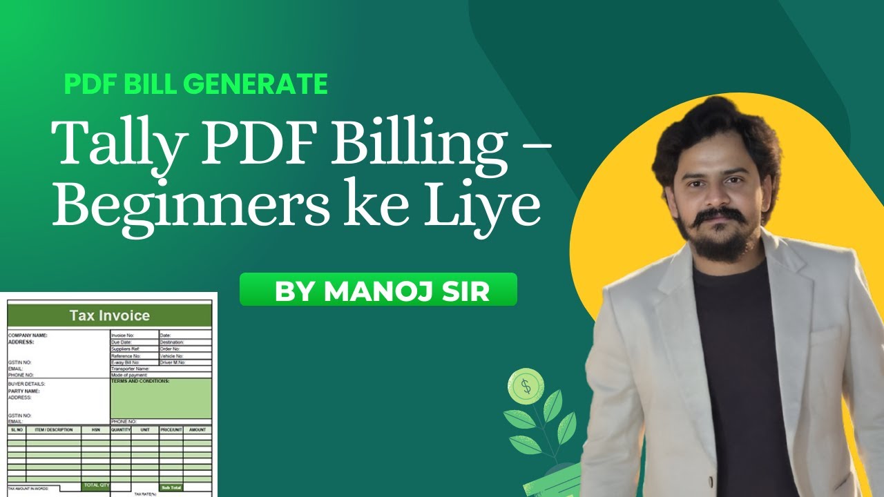 Tally Bill PDF me Convert Karna | Step by Step By Manoj Sir - YouTube