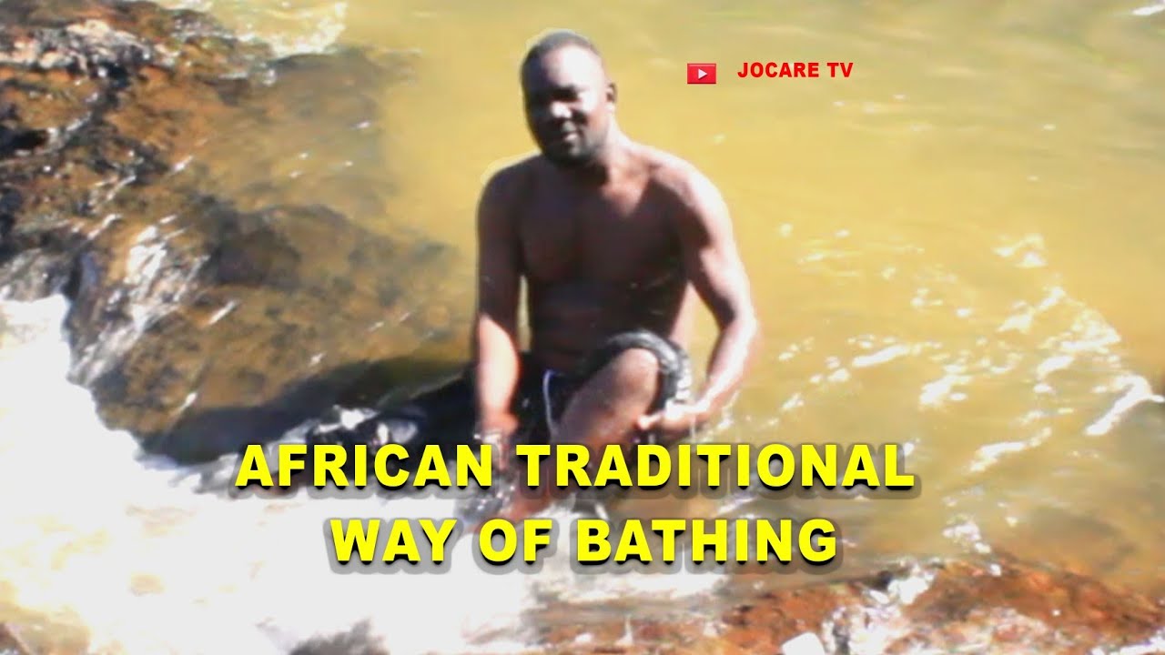 African traditional bathing in waterfalls - YouTube