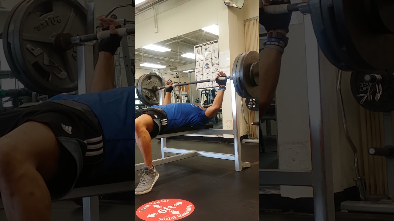 55 yrs old, 355 Bench Press. 5 yrs later. - YouTube