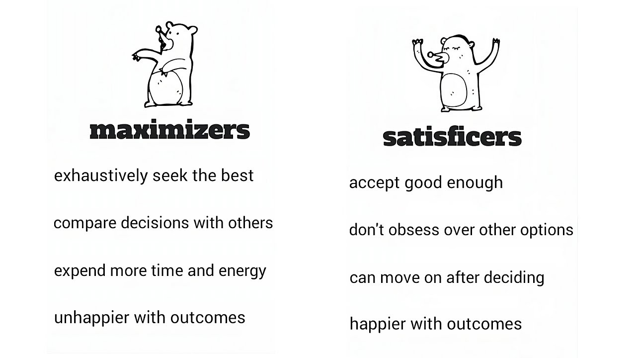 Are you a maximizer or a satisficer? - YouTube