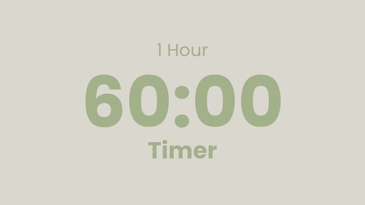 🕒 1 Hour Silent Timer | No Distractions, Just Countdown ⏳ - YouTube