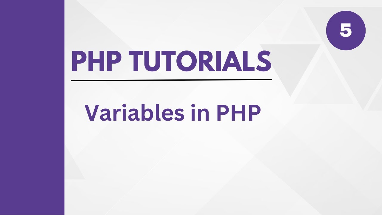 Variables In Php Php Tutorial 5 Youtube 7736