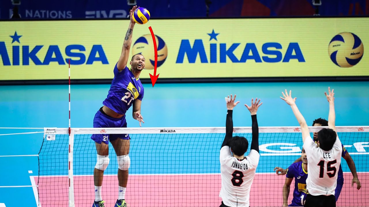 Top 40 Crazy Volleyball Attacks Over The Line - YouTube