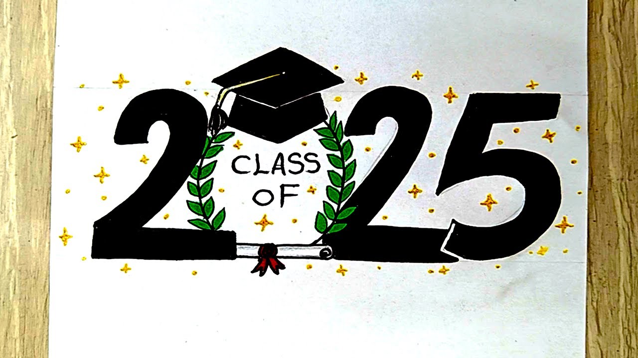How To Draw Class of 2025 Graduation Art Step By Step!رسم سهل | رسم ...