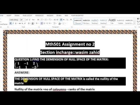 MTH501 ASSIGNMENT 2 SOLUTION 2024||MTH||MTH501 ASSIGNMENT 2 ||WASEEM ZAHID - YouTube