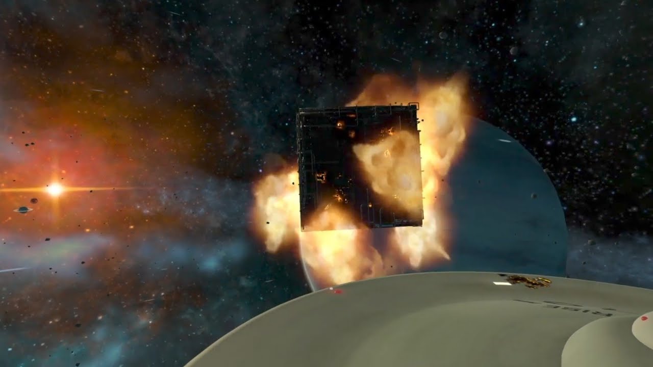 Borg Cube Destroyed Solo! Original Enterprise NCC-1701 - PS4 - Star ...