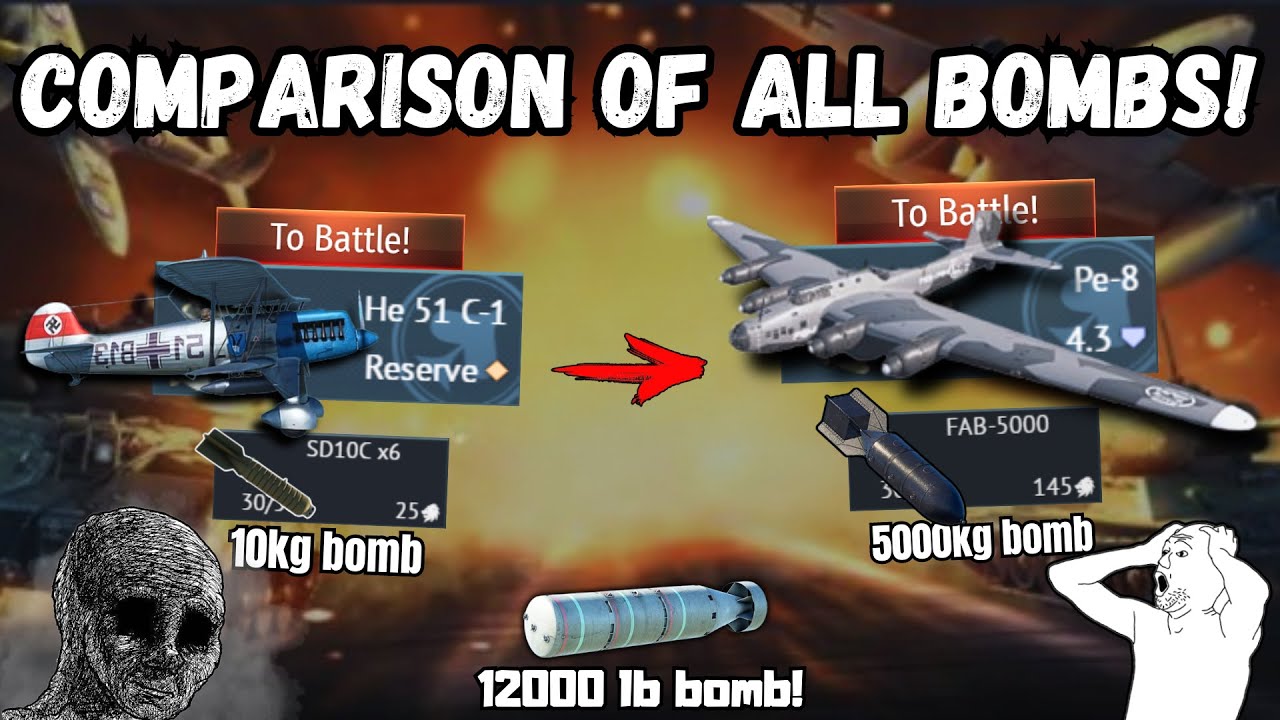 From SMALLEST to BIGGEST Bomb in War Thunder!💣🔥| I use EVERY bomb Size ...