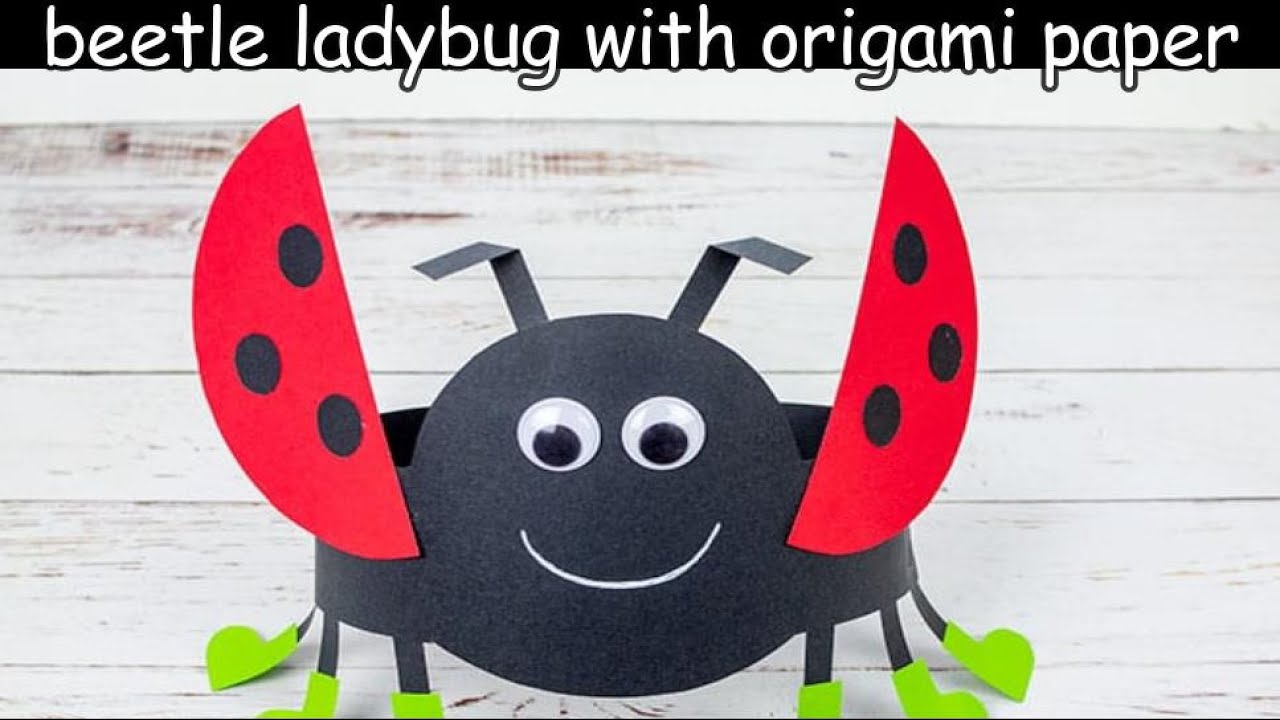 Easy Origami Paper Ladybug Craft|3d Ladybug For Wallpaper Art ...