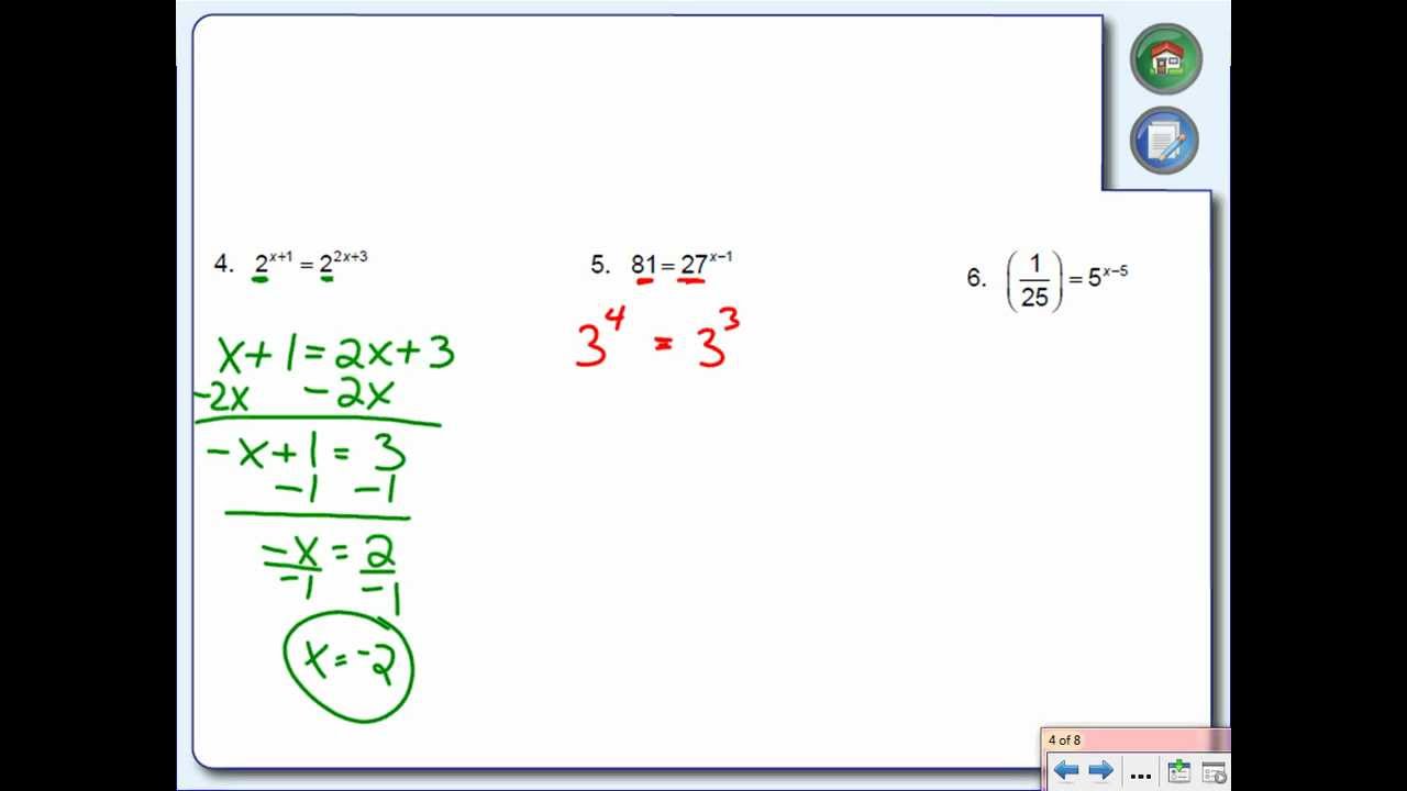Solving Exponential Equations And Inequalities YouTube