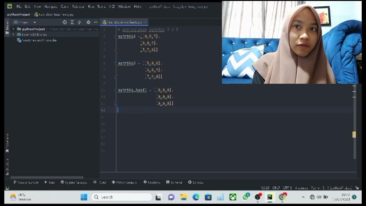 Uas AlgoritmaTutorial penjumlahan Matriks 3x3 dengan menggunakan bahasa python - YouTube