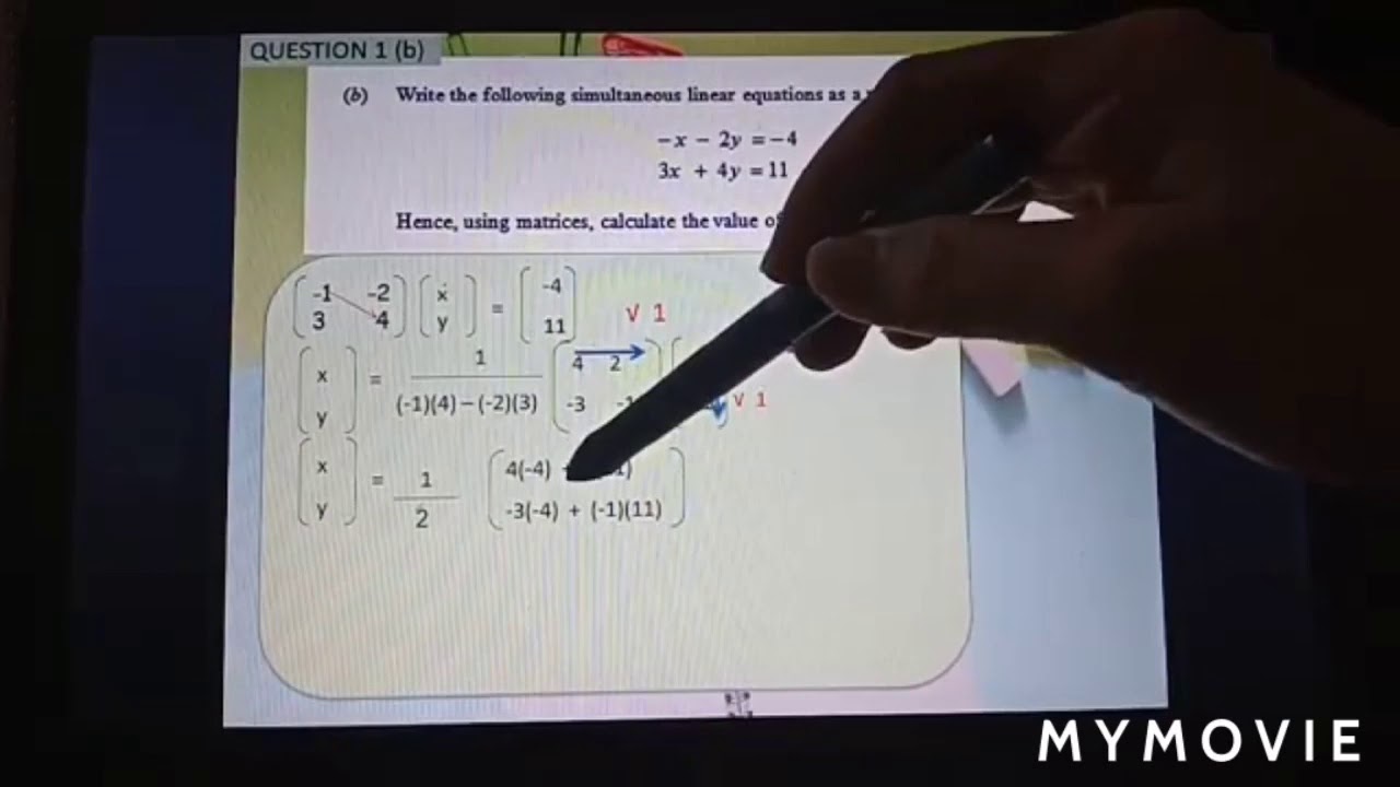SPM - Form 5 - Modern Maths - Matrices with Hots Questions - YouTube