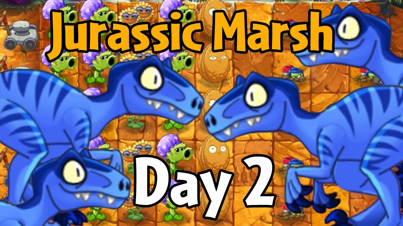 Plants vs. Zombies 2 - Jurassic Marsh (Day 2) - Raptors!! - YouTube