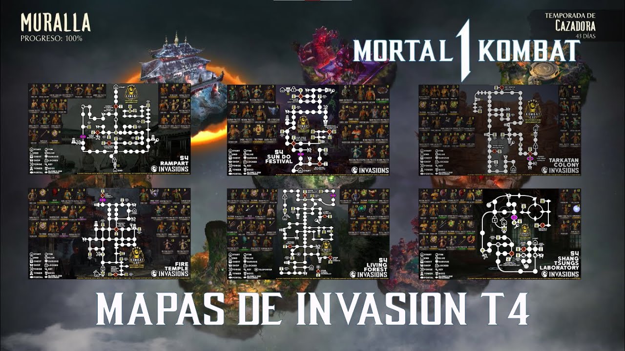 Mortal Kombat 1 (MK 12) – Invasion T4 – Guía de Mapas y todas las recompensas - YouTube