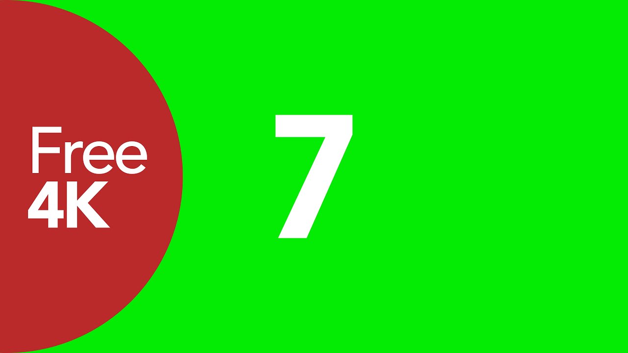 Animation Number (7) Green Screen - Free 4K - YouTube