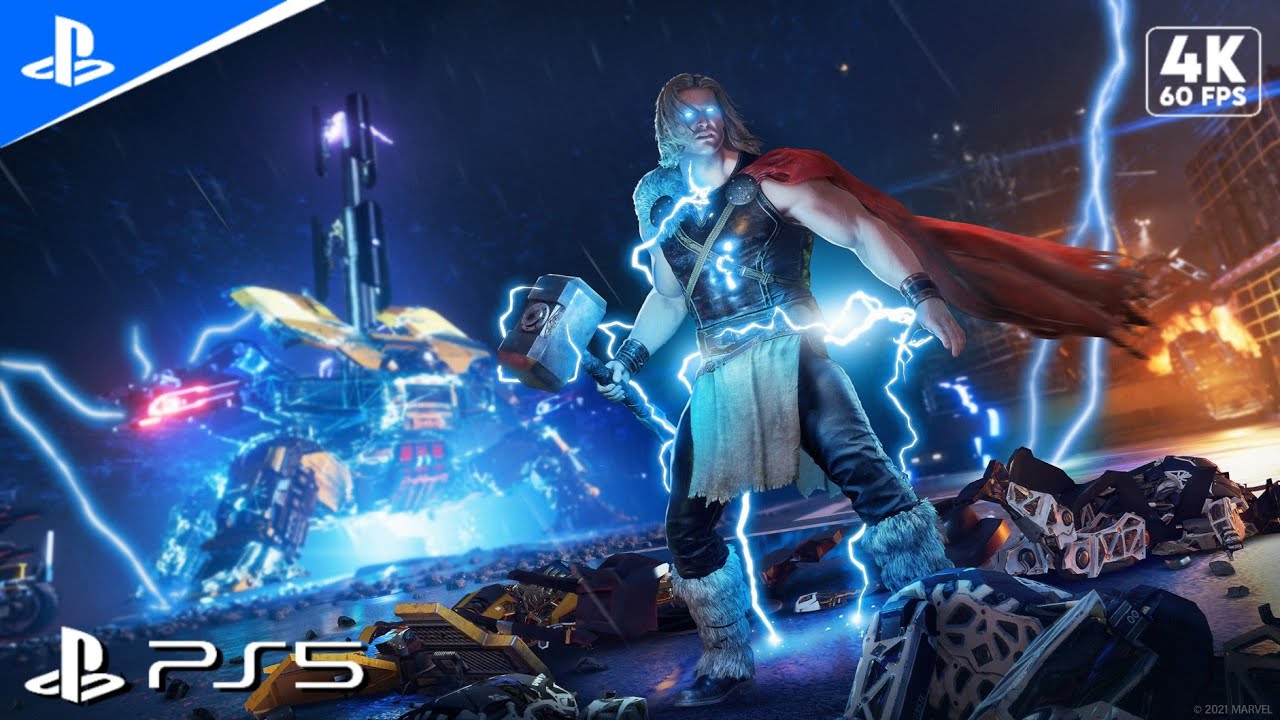 (PS5) MARVEL'S Avengers | Thor Fight Zone | Gameplay Demo | Ultra realistic Graphics | 4K60fps ...