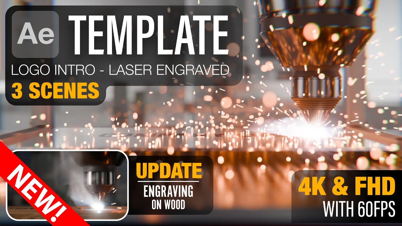Laser Engraved Your Company Logo Intro with Sparks and Smoke - After Effects Template - YouTube