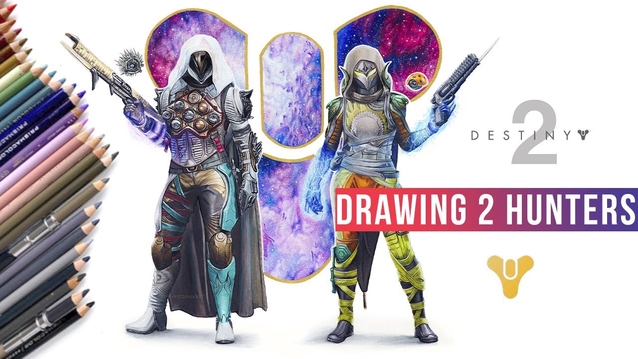 Coloured Pencil Drawing of two hunters! | DESTINY 2 - YouTube