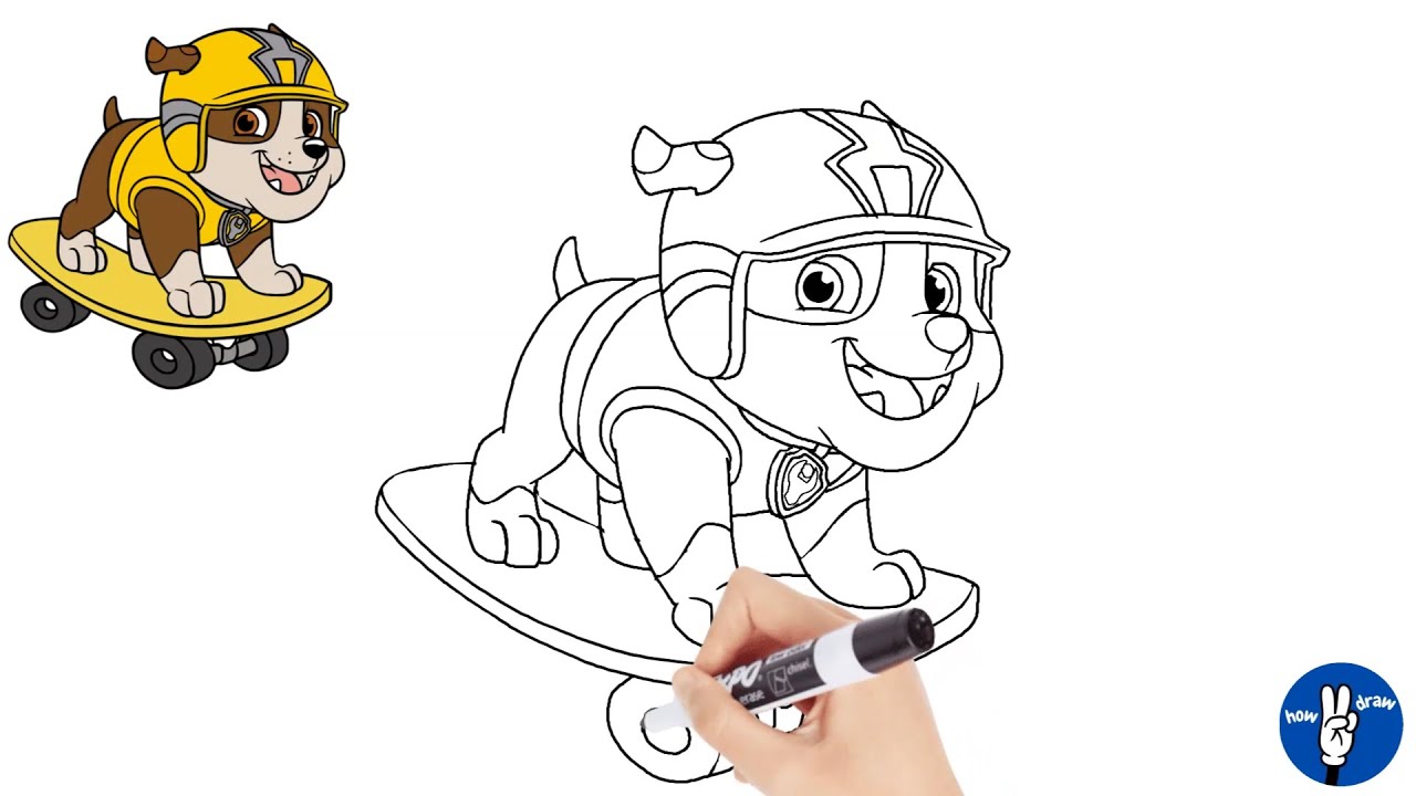 How to Draw: Rubble from PAW Patrol! - YouTube