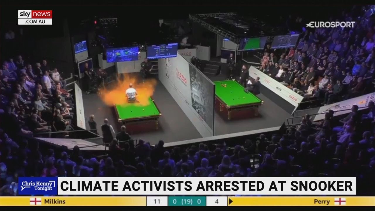 ‘Extraordinary’: Climate activists protest at World Snooker ...