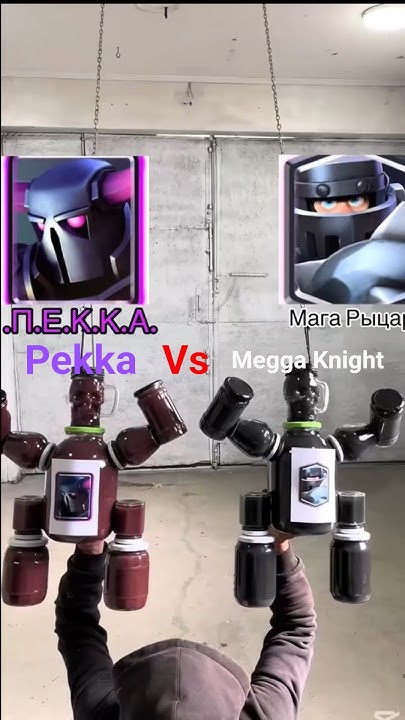 Pekka VS Mega Knight Bottle Battle #memes #clashroyale - YouTube