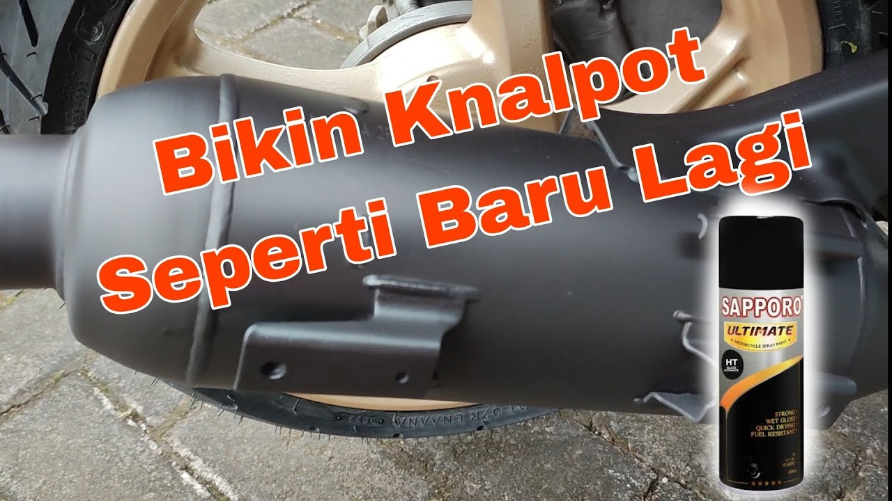 Cat ulang knalpot kusam dengan sapporo hi temp black - YouTube