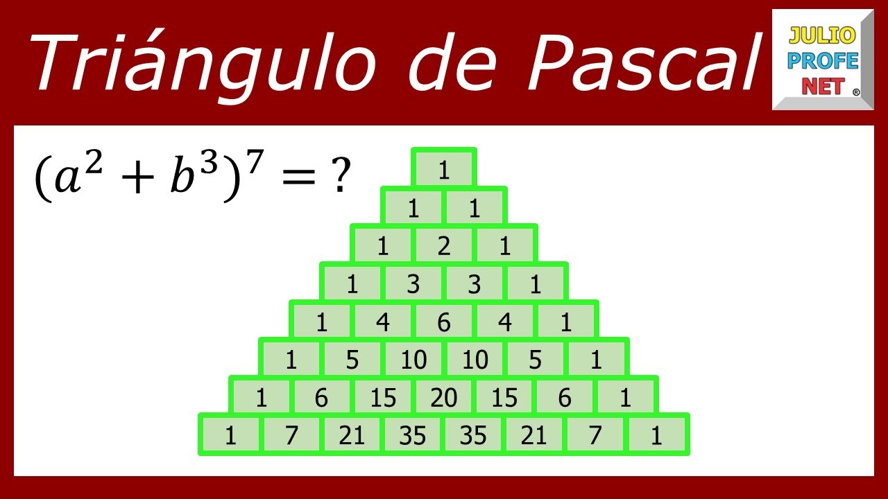 Triángulo de Pascal: binomio con exponente 7 - YouTube