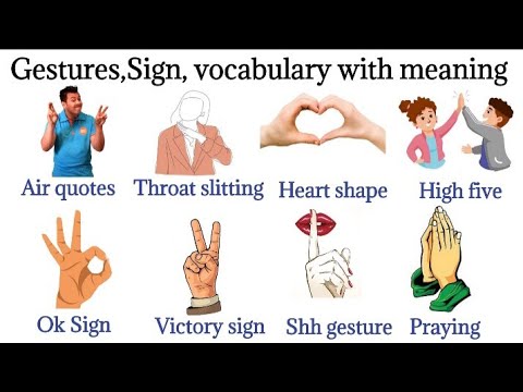 Body Gestures | Body Sign | English vocabulary | Listen And Practice | Gestures #vocabulary ...