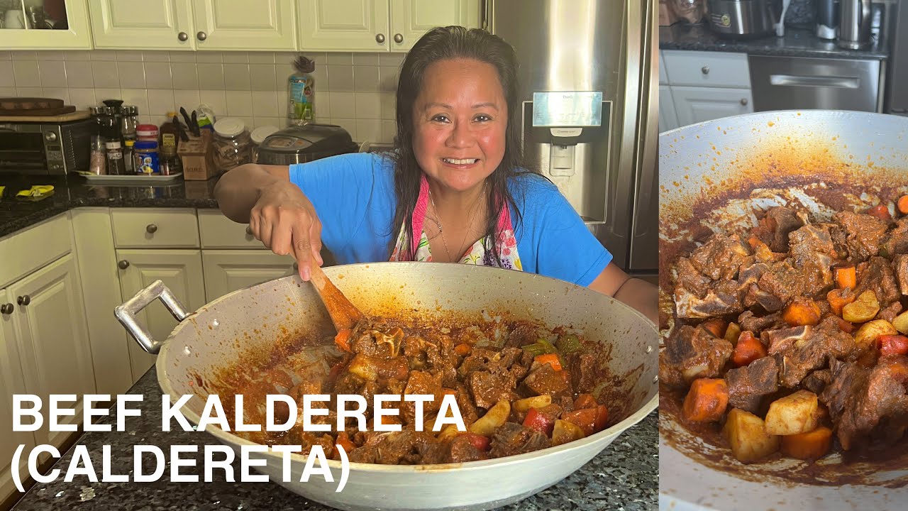 Filipino Saucy Beef Stew Dish: BEEF KALDERETA (CALDERETA) - YouTube
