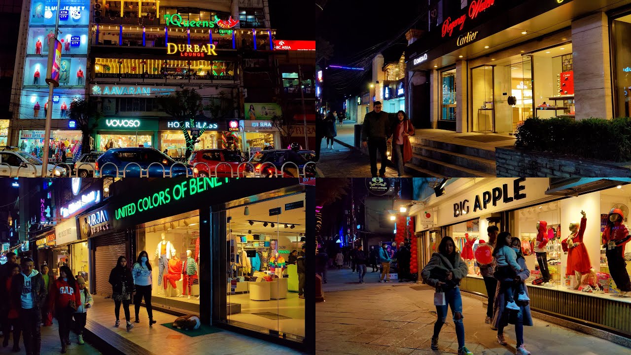 Night Walk in Most Expensive Shopping Street in Kathmandu City - Durbar ...
