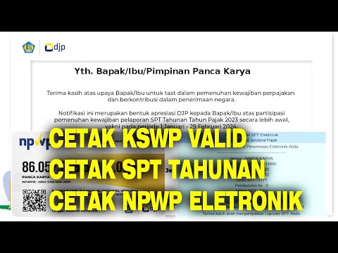 CARA CETAK KONFIRMASI STATUS WAJIB PAJAK (KSWP) djp online 2024 - YouTube