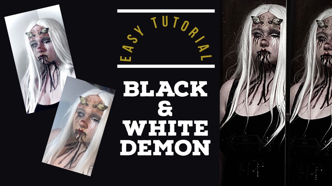 Black and White Demon Easy Special Effects Makeup Tutorial - YouTube