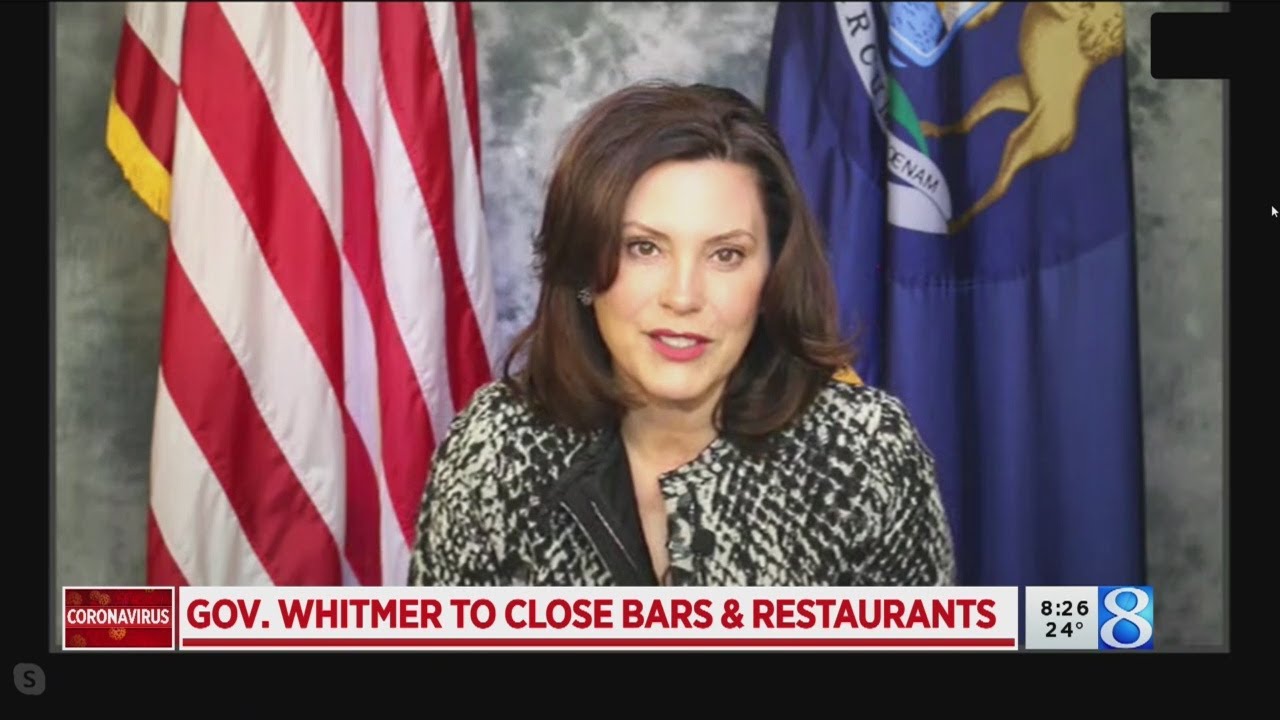 Whitmer orders bars, restaurants to close due to virus concerns - YouTube