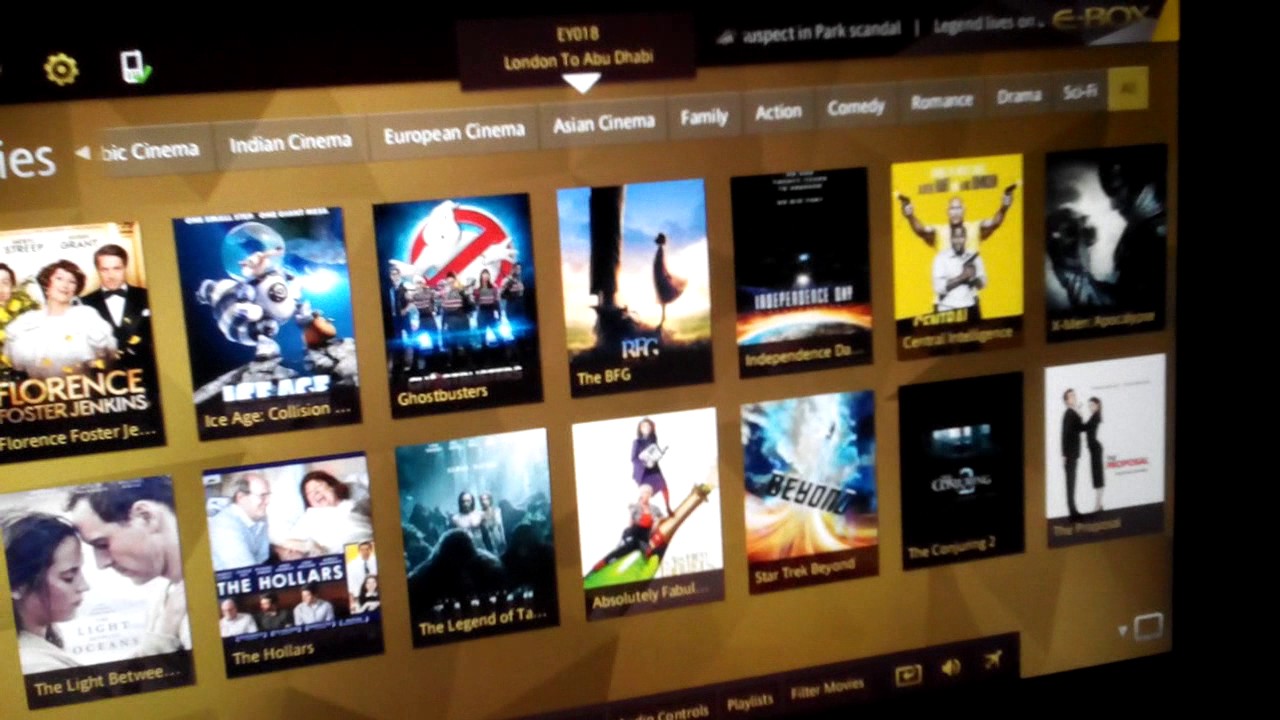 Etihad airways Airbus A380 movie selection - YouTube