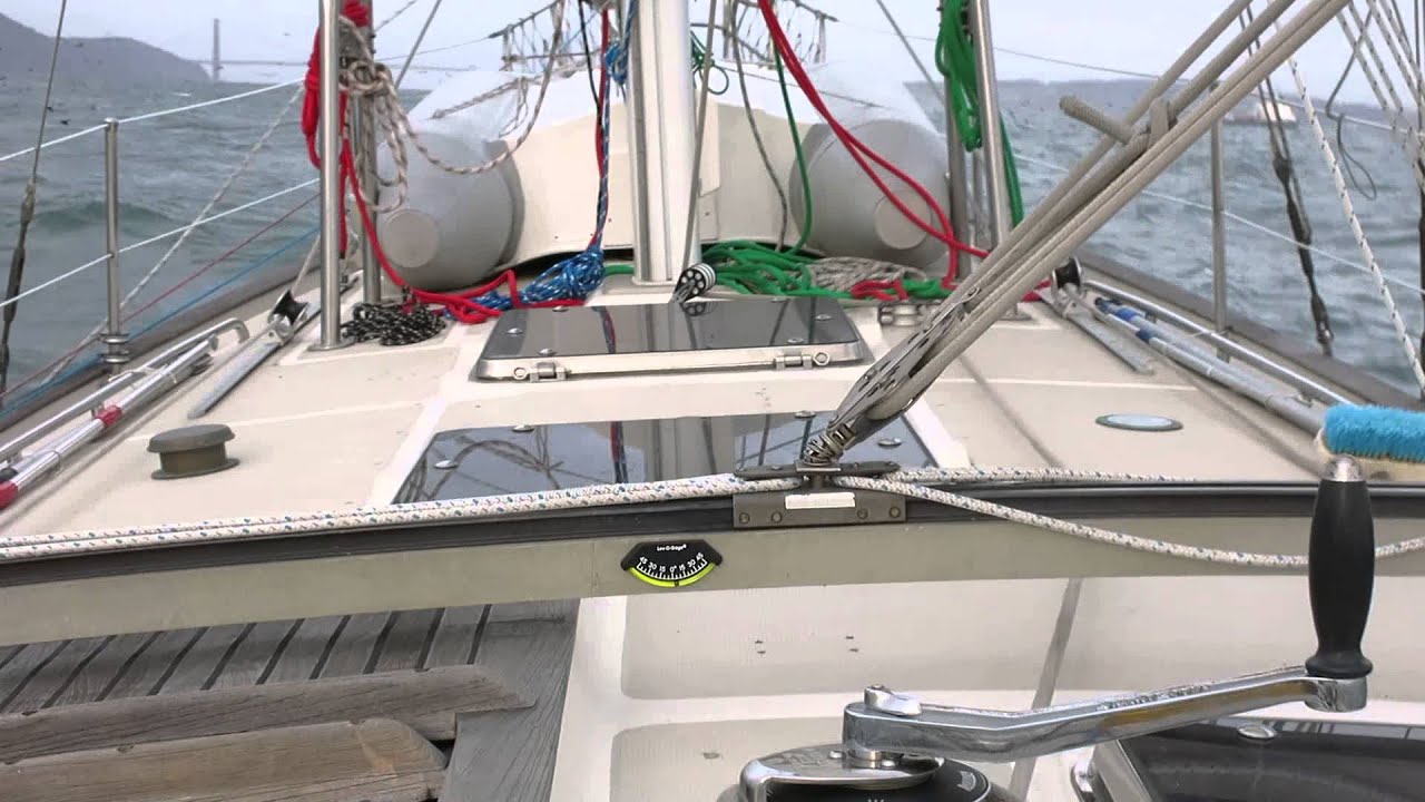 Westsail 43 Riding the Swells Outside the Golden Gate Part 1 - YouTube