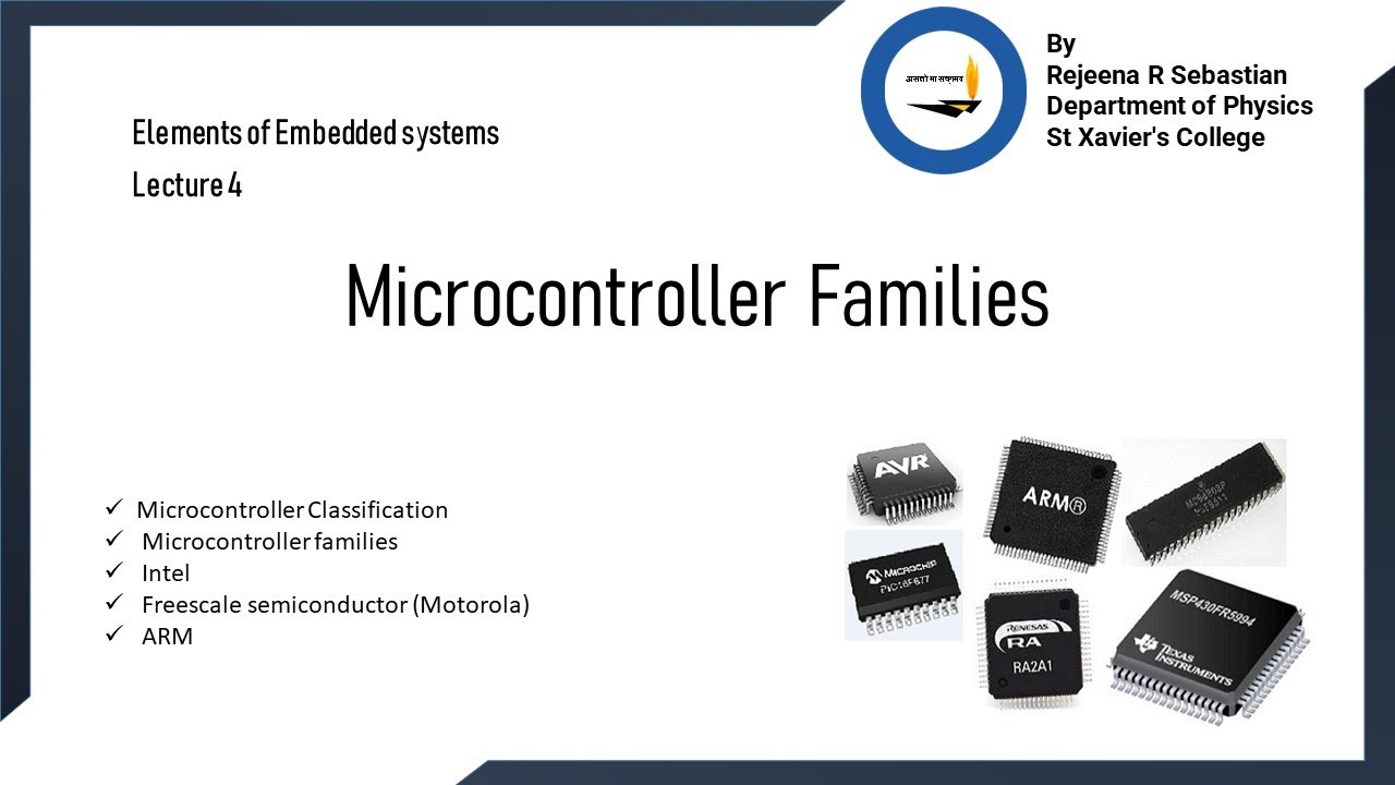 Elements of Embedded Systems | Lecture 4 Microcontroller Families | MSc ...
